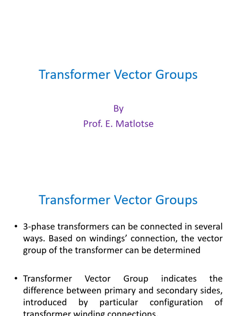 Transformer Vector Groups | PDF