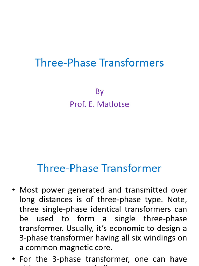 Three Phase Transformners | PDF