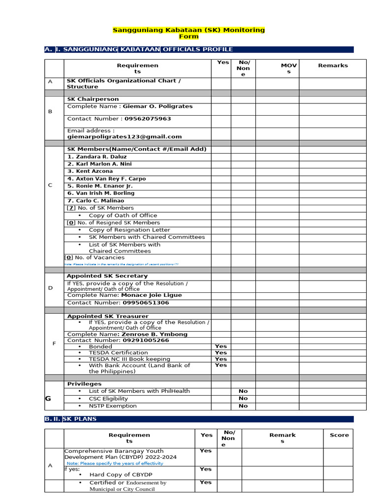 Checklist-SK-Barangay-level | PDF
