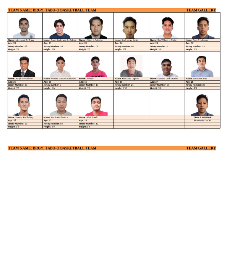 Team Taboo Gallery (Basketball) | PDF