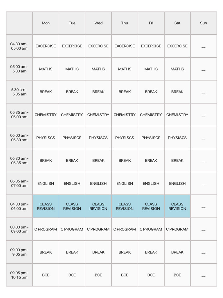 TIME TABLE FOR COMPUTER ENGINEERING (2) | PDF