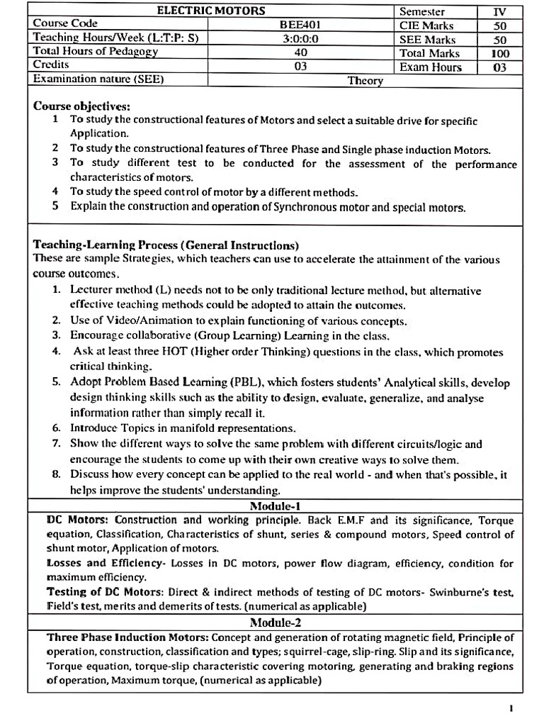 4th Sem Syllabus | PDF