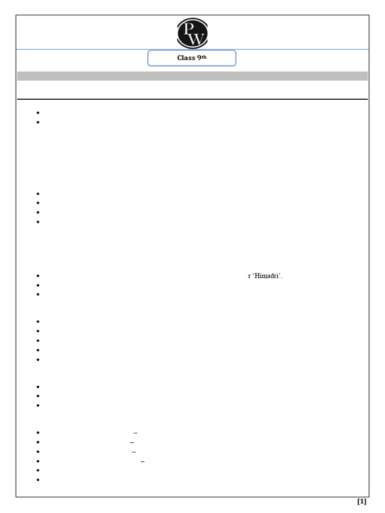 Physical Features of India _ Short Notes | PDF