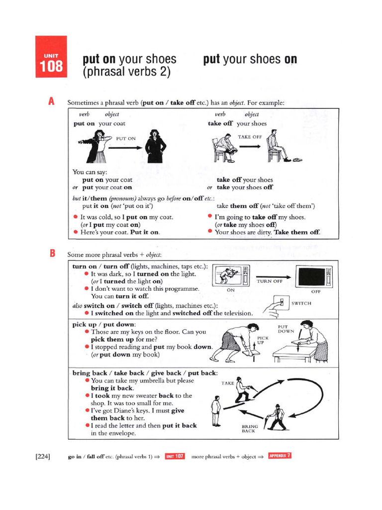 Phrasal verbs 2 (Essential Grammar in Use - Unit 108) | PDF