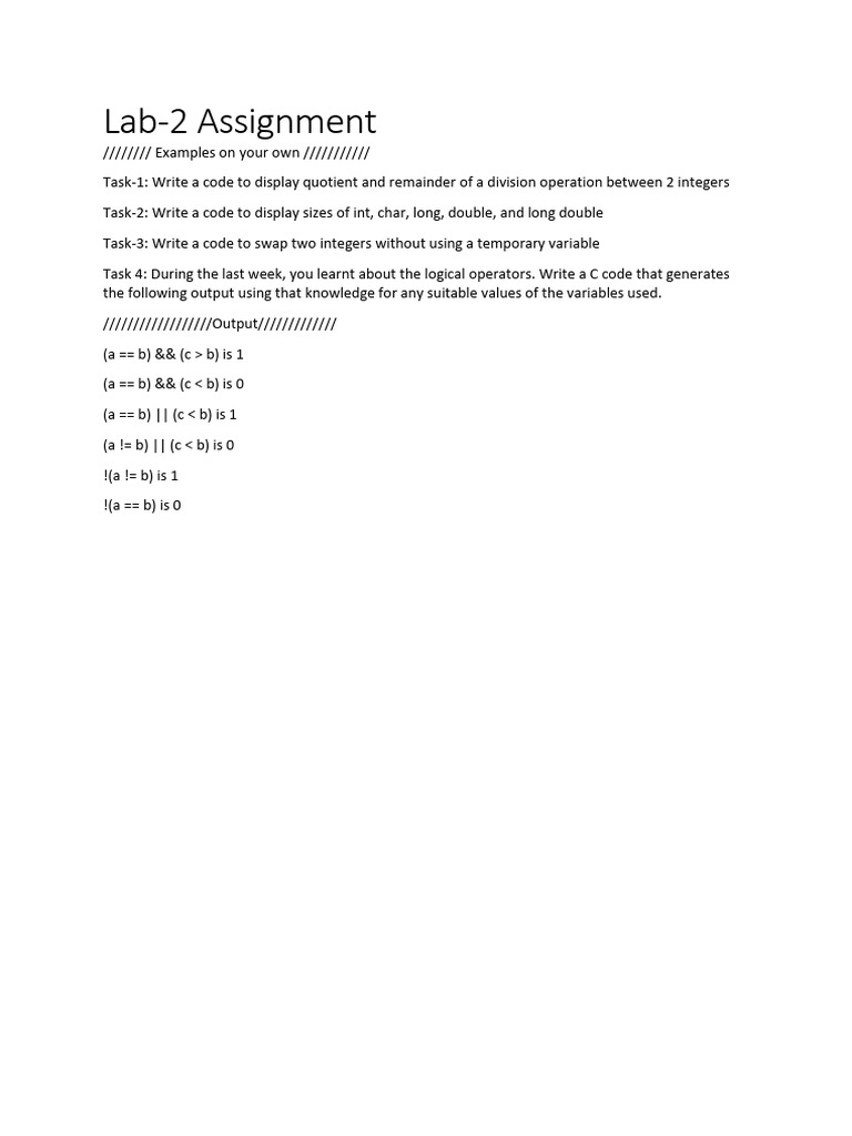 Lab2 Assignment (1) | PDF