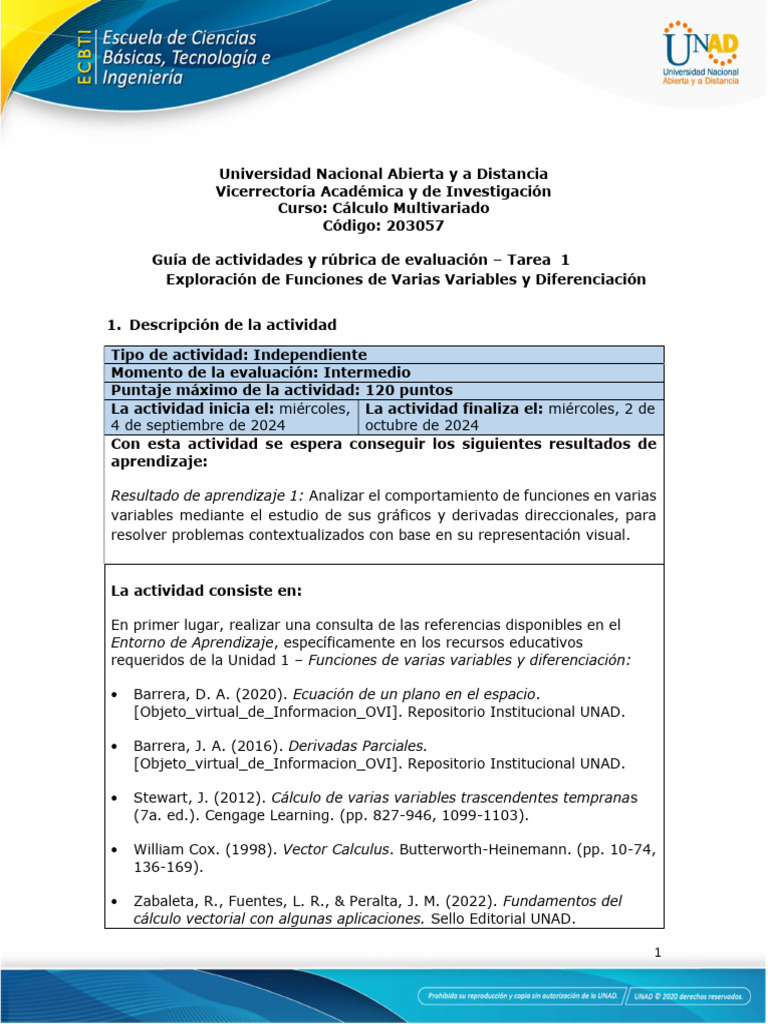 Guía de Actividades y Rúbrica de Evaluación - Unidad I - Tarea 1 - Exploración de Funciones de ...