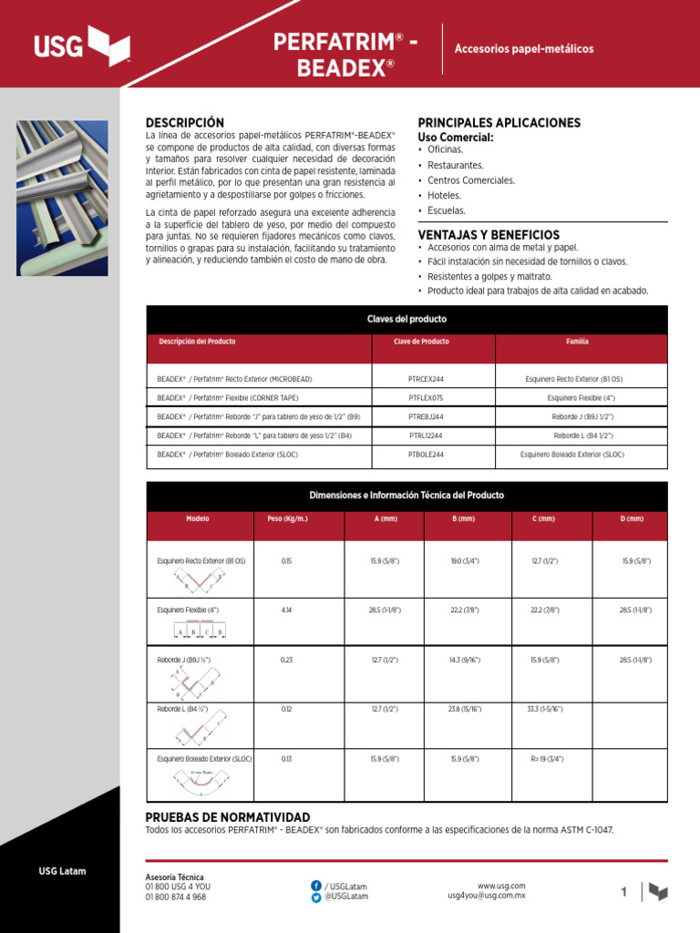 Perfatrim Beadex USG | PDF