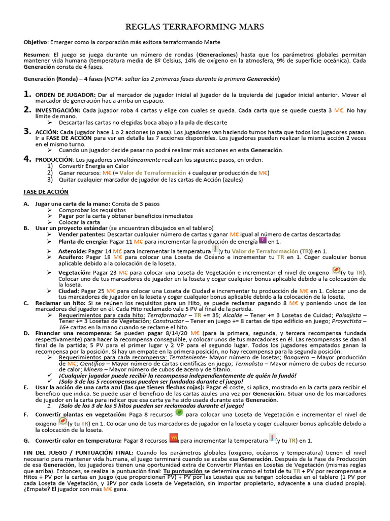REGLAS_TERRAFORMING_MARS | PDF
