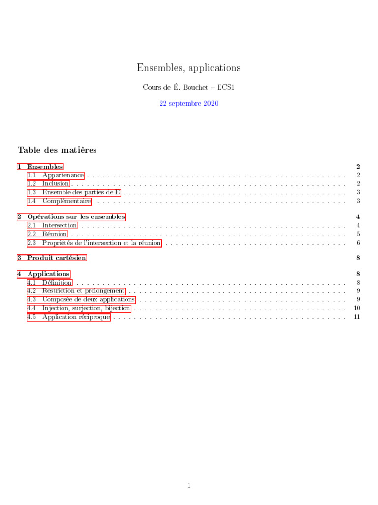 Cours Ensembles Applications Vprof | PDF | Functions And Mappings | Mathematical Concepts
