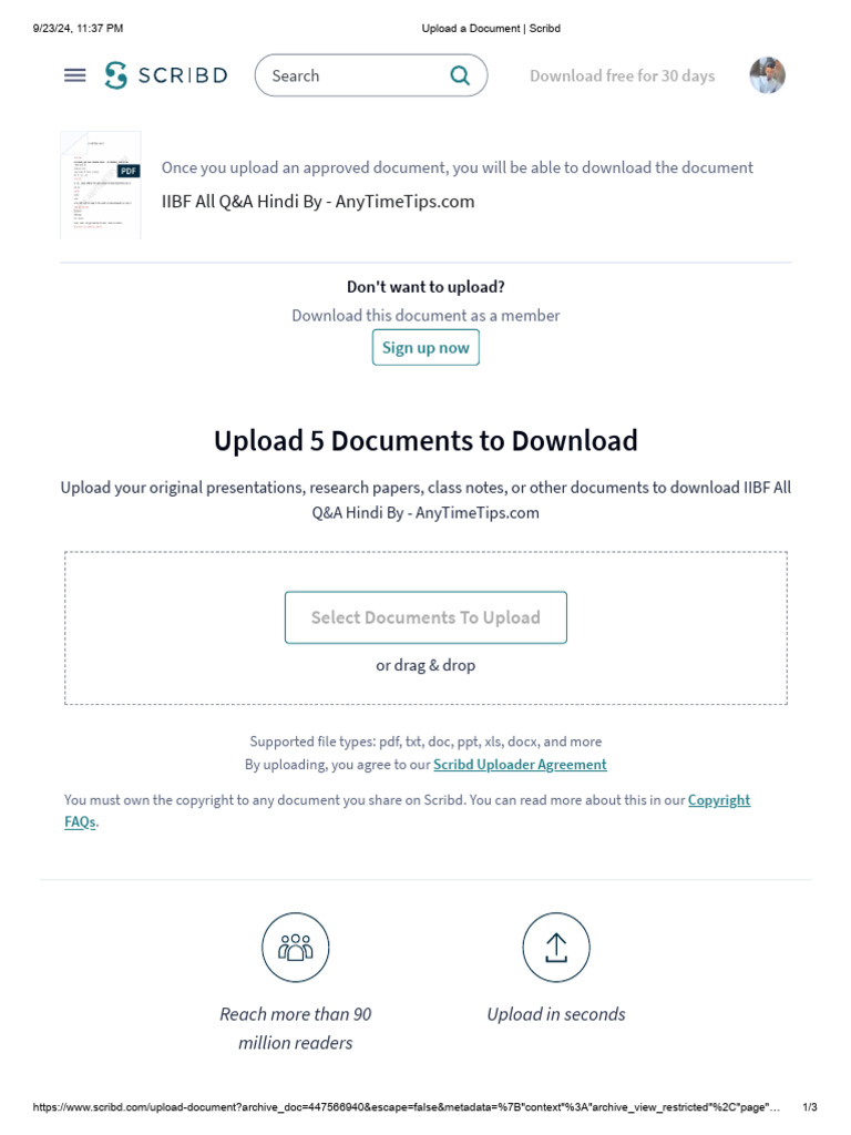 Upload A Document - Scribd | PDF | Scribd | Software