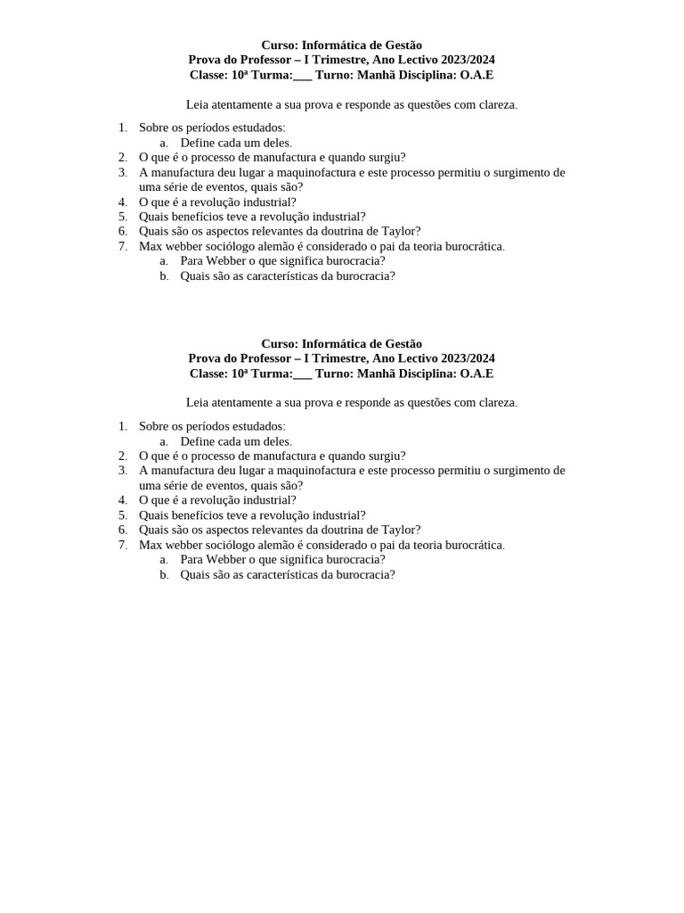 Prova OAE | PDF
