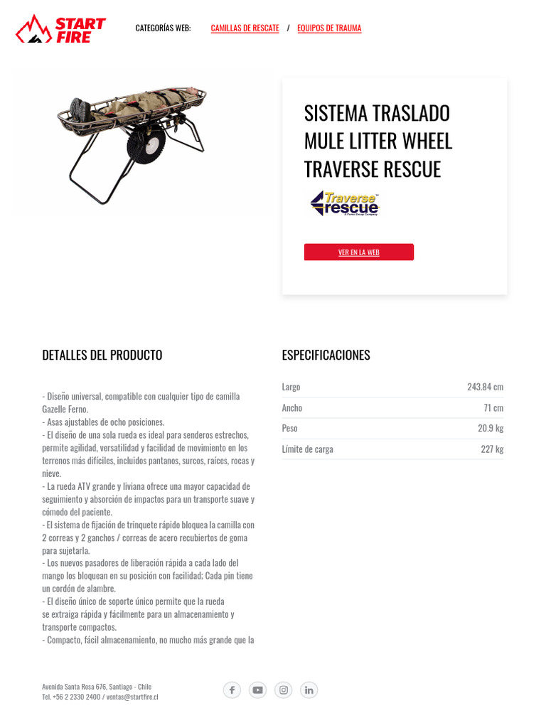 Sistema Traslado Mule Litter Wheel Traverse Rescue | PDF