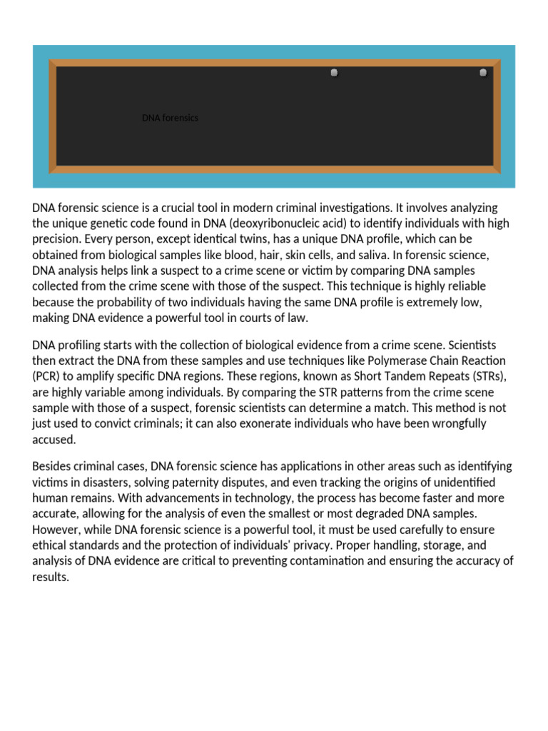 Updated DNA Forensic Science Project With Images | PDF