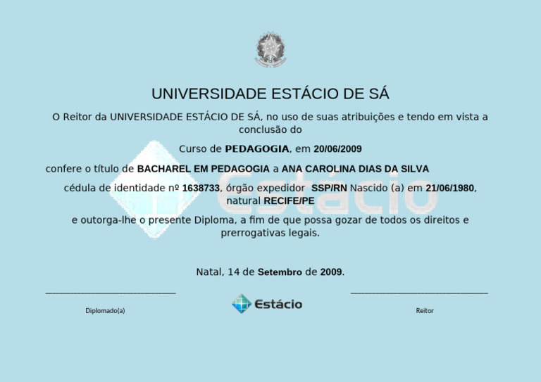 Diploma Estacio de Sa Administracao 1 | PDF