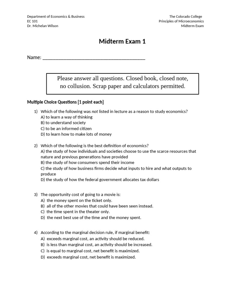 Midterm Exam 1 | PDF