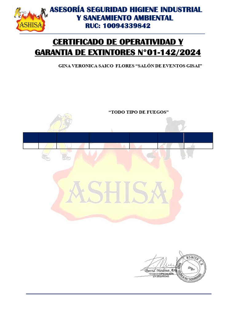 Certificado de Operatividad y Garantia 142 Gina Saico | PDF | Tecnología