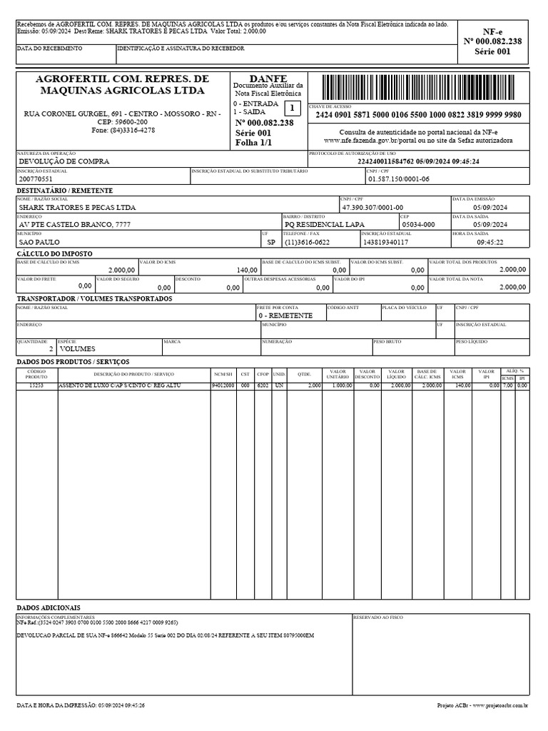 Dev Shark Assento 05-09 | PDF