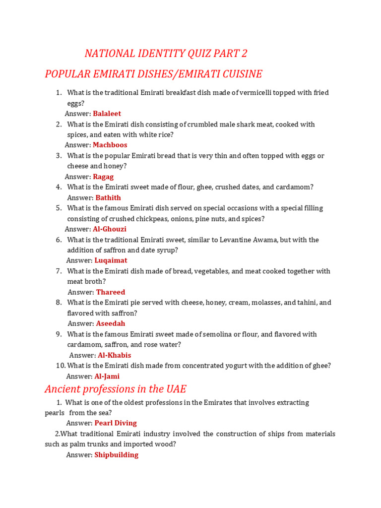 National Identity Quiz Part 2 | PDF