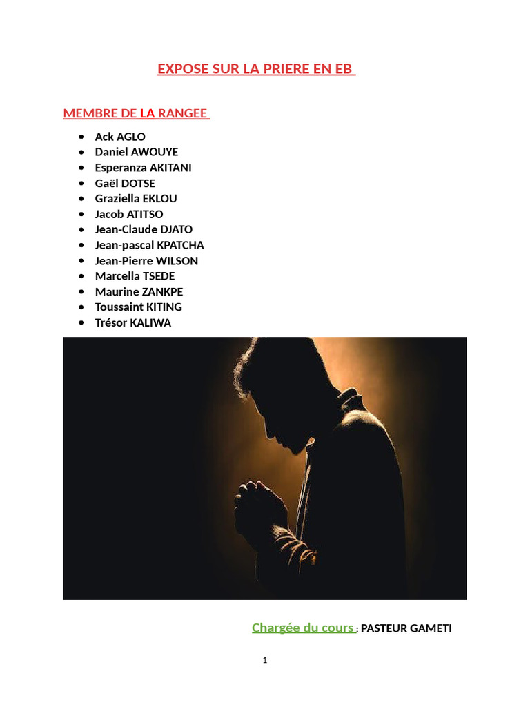 Expose Sur La Priere | PDF