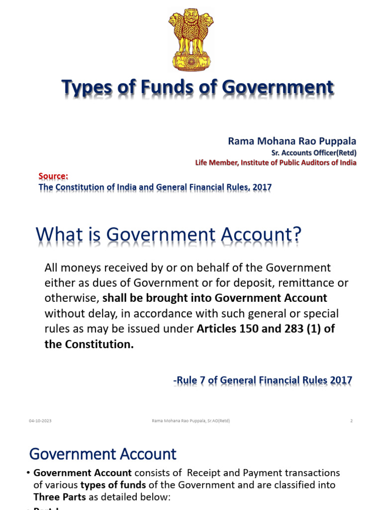 Types of Government Funds and Accounts | PDF