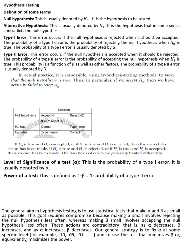 Lecture 5 Hypothesis Testing | PDF