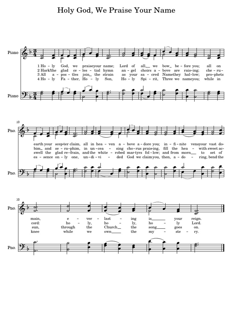 Holy God We Praise Thy Name | PDF