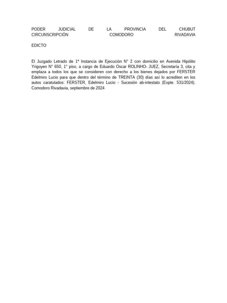 Edicto FERSTER | PDF