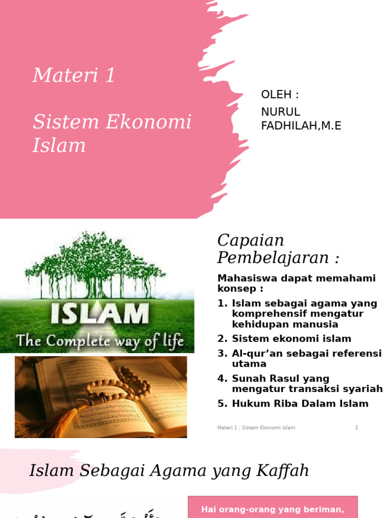 Pertemuan 2 - Sistem Ekonomi Islam | PDF