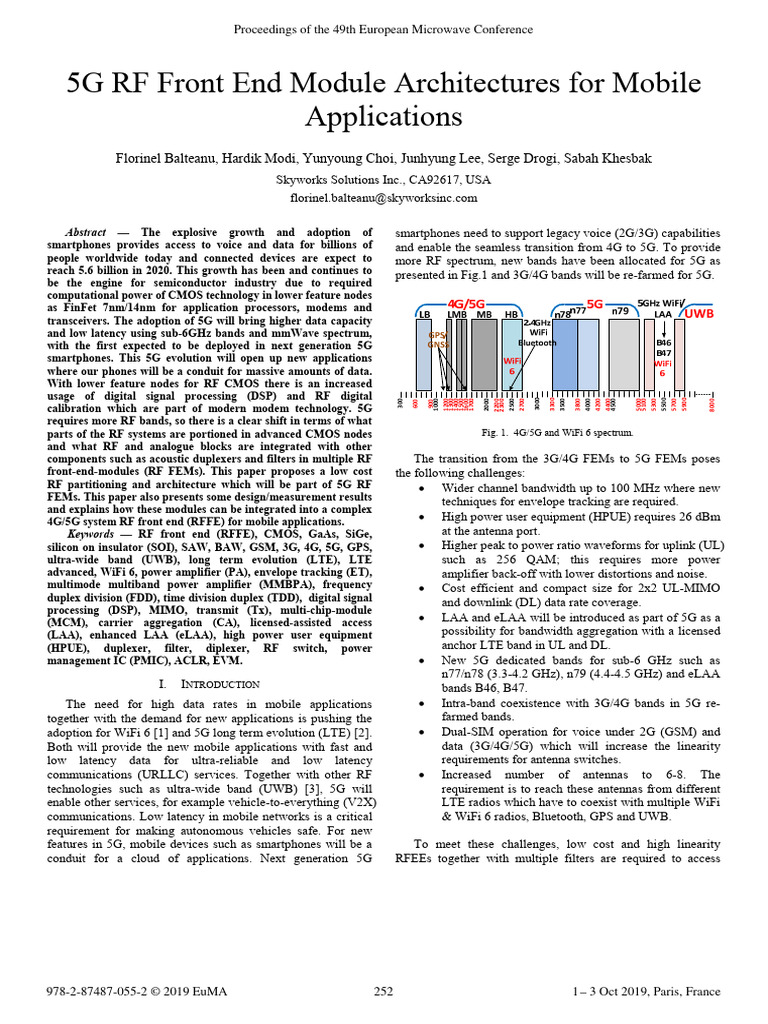 5G RF Front End Module Architectures for Mobile Applications | PDF 5G RF Front End Module Architectures for Mobile Applications | PDF