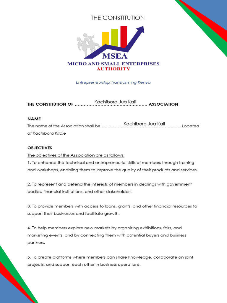 Association Constitution Template | PDF | Committee | Banks