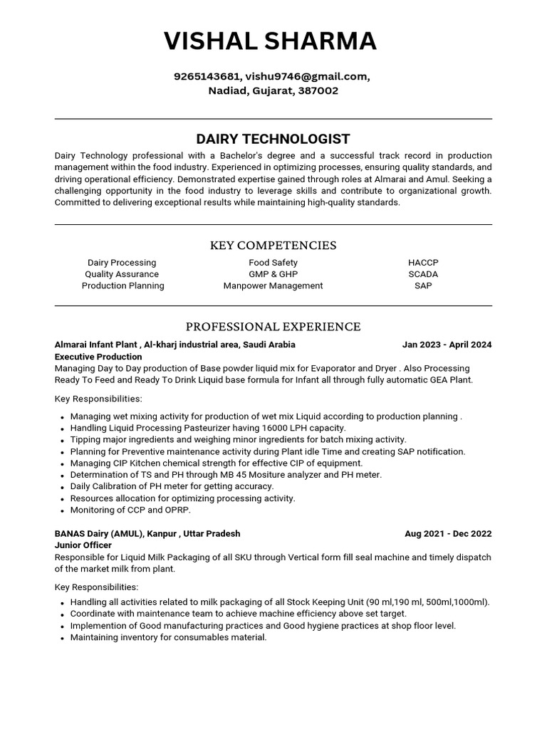 Sharma Vishal CV-1 | PDF