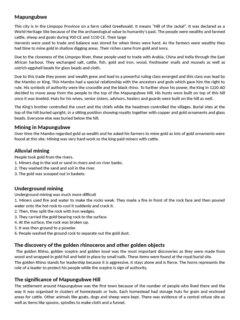 Grade 6 History Term 2 | PDF