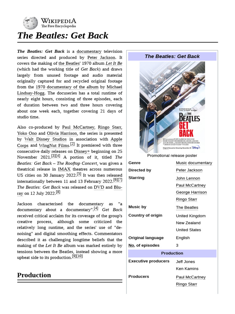 The Beatles Get Back | PDF