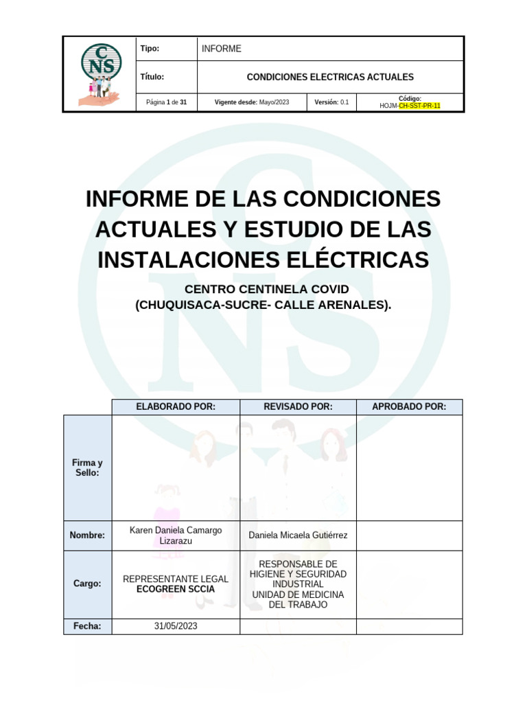 Condiciones Actuales Electricas Centro Covid | PDF