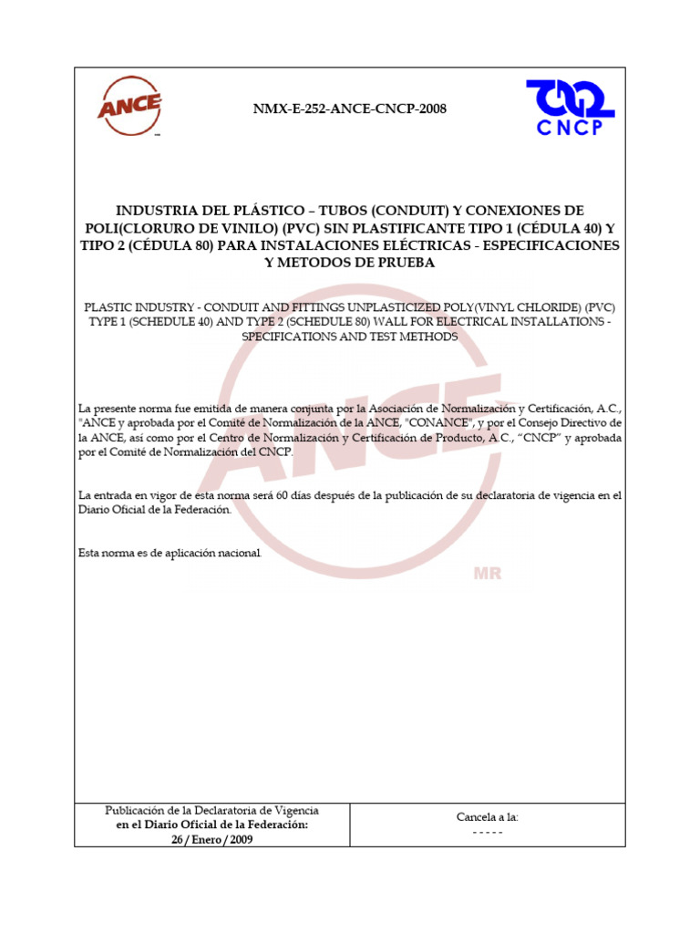 NMX e 252 Ance CNCP 20081 | PDF