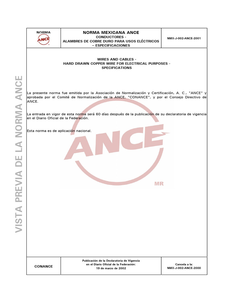 NMX J 002 Ance 20015 | PDF