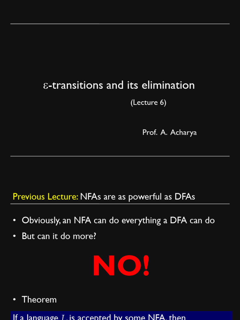 Epsilon-Transitions and Its Elimination | PDF