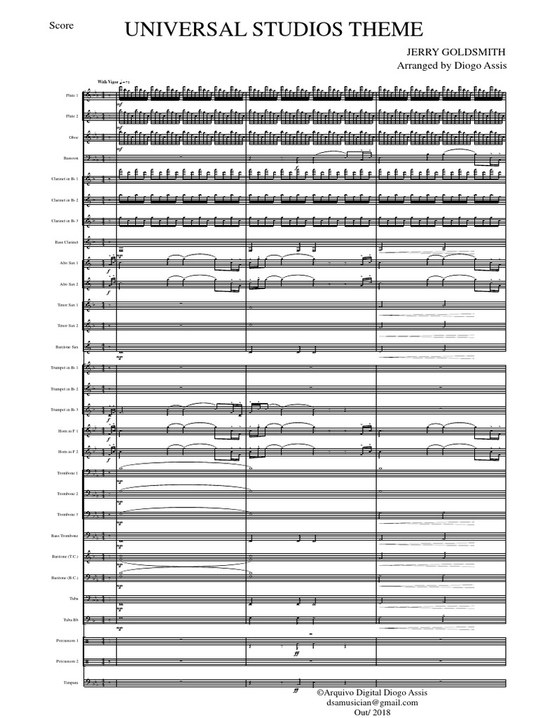 00 UNiversal Studios Theme FINAL - Score | PDF