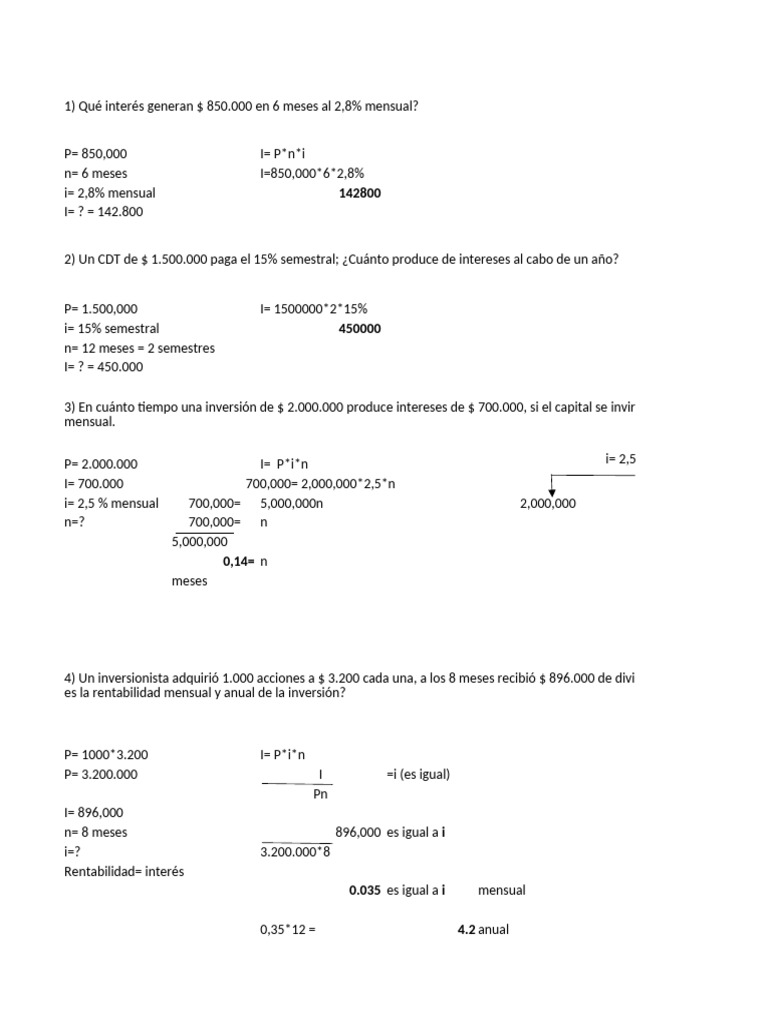 Docsity Interes Simple Ejercicios Deber | PDF | Bancos | Interés