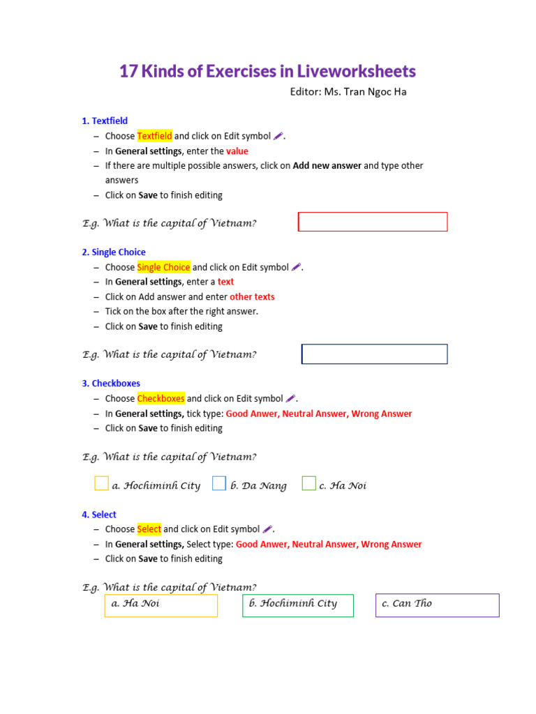 17 Kinds of Exercises of Liveworksheets | PDF