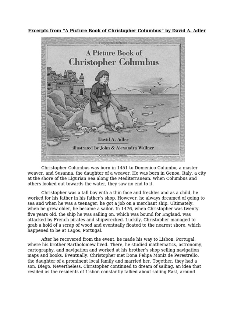 A Picture Book of Christopher Columbus Transcript | PDF