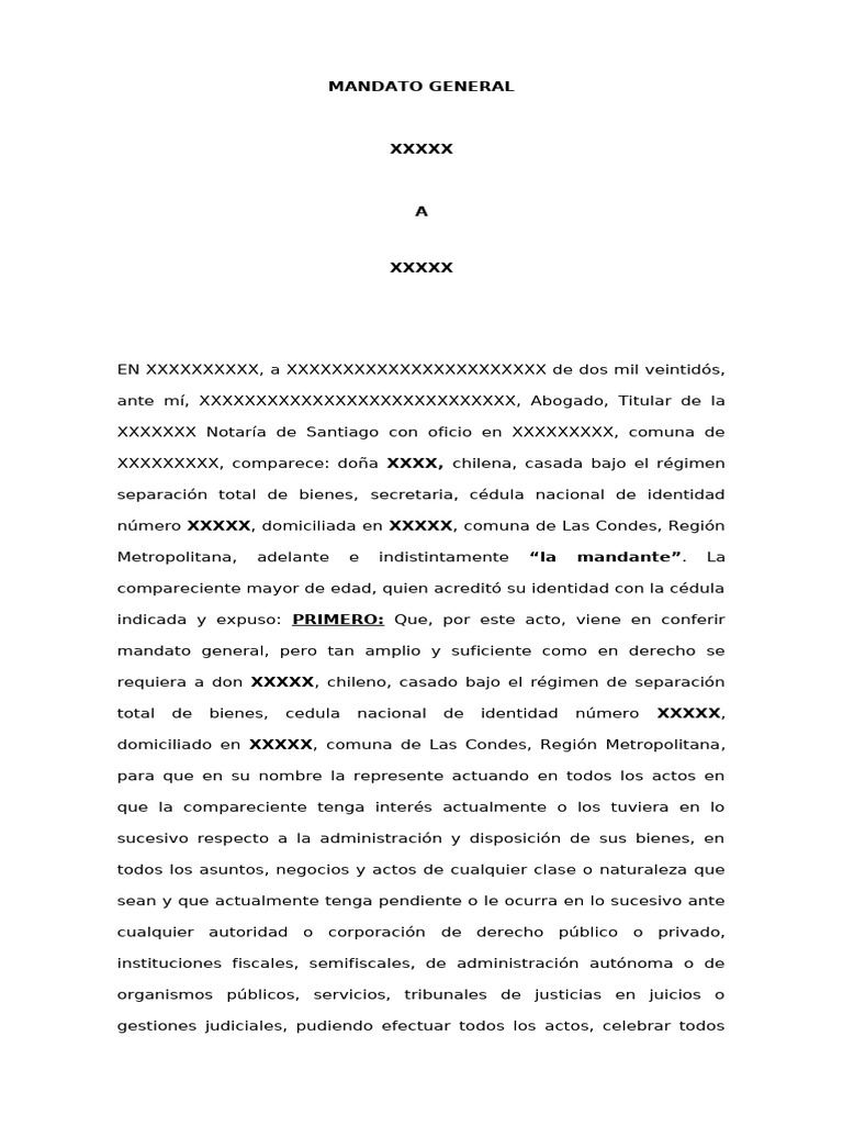 Borrador Mandato General | PDF