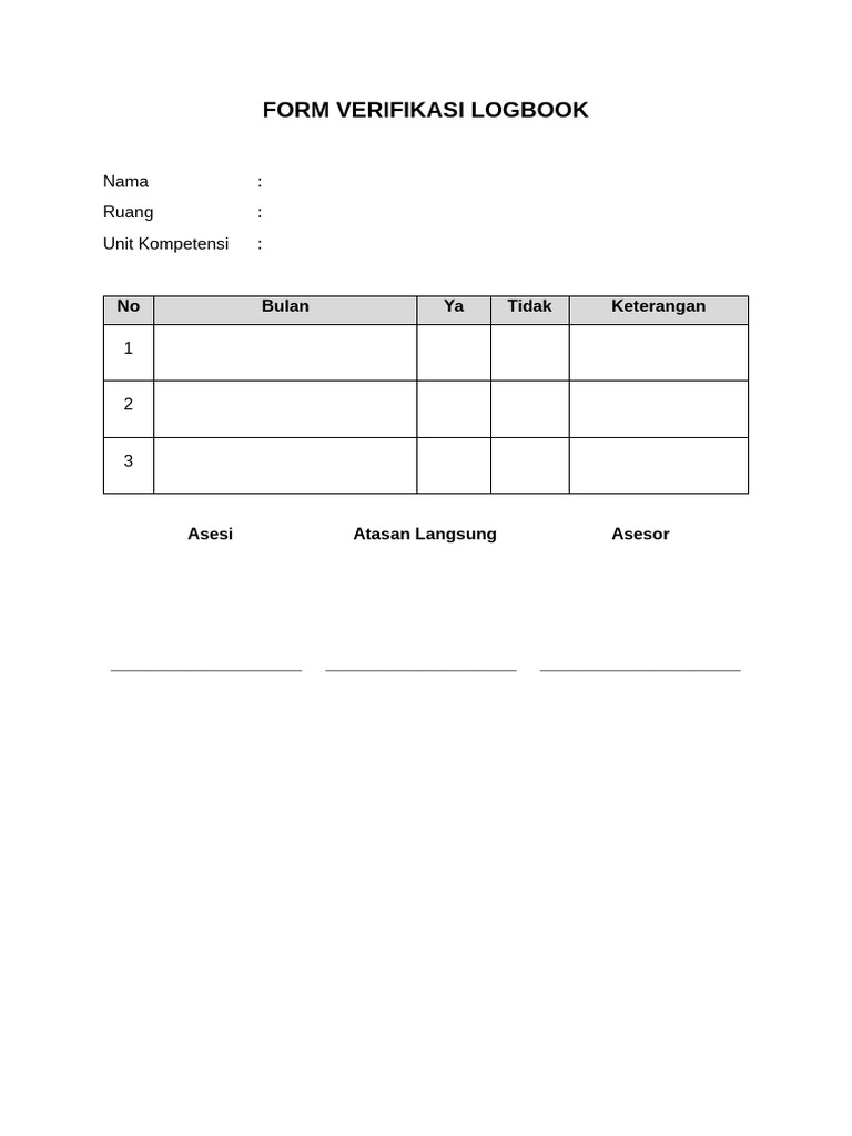 Form Verifikasi Logbook | PDF