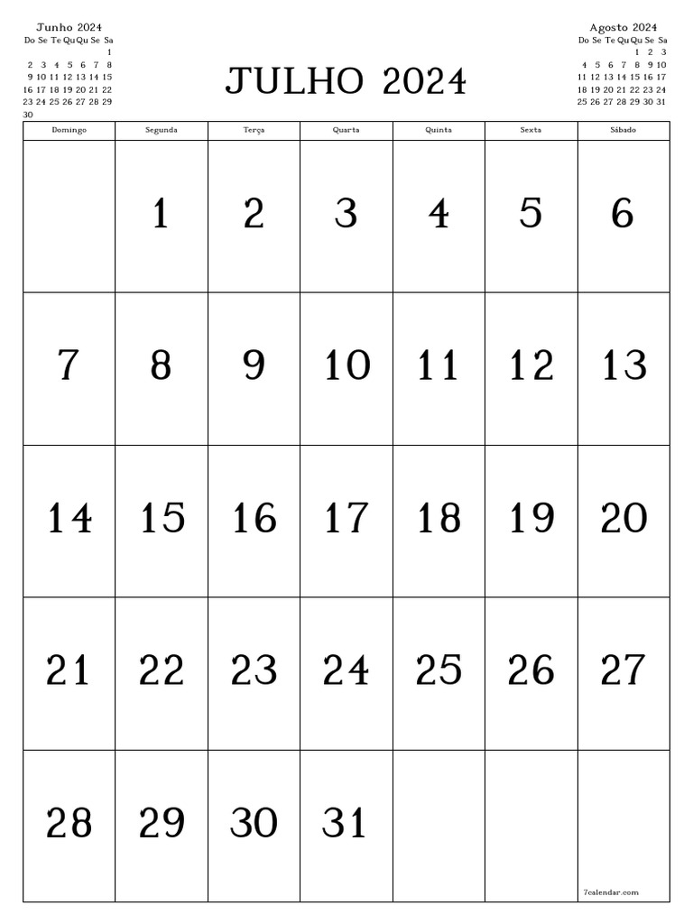 Calendar 7 2024 P A4 7calendar | PDF