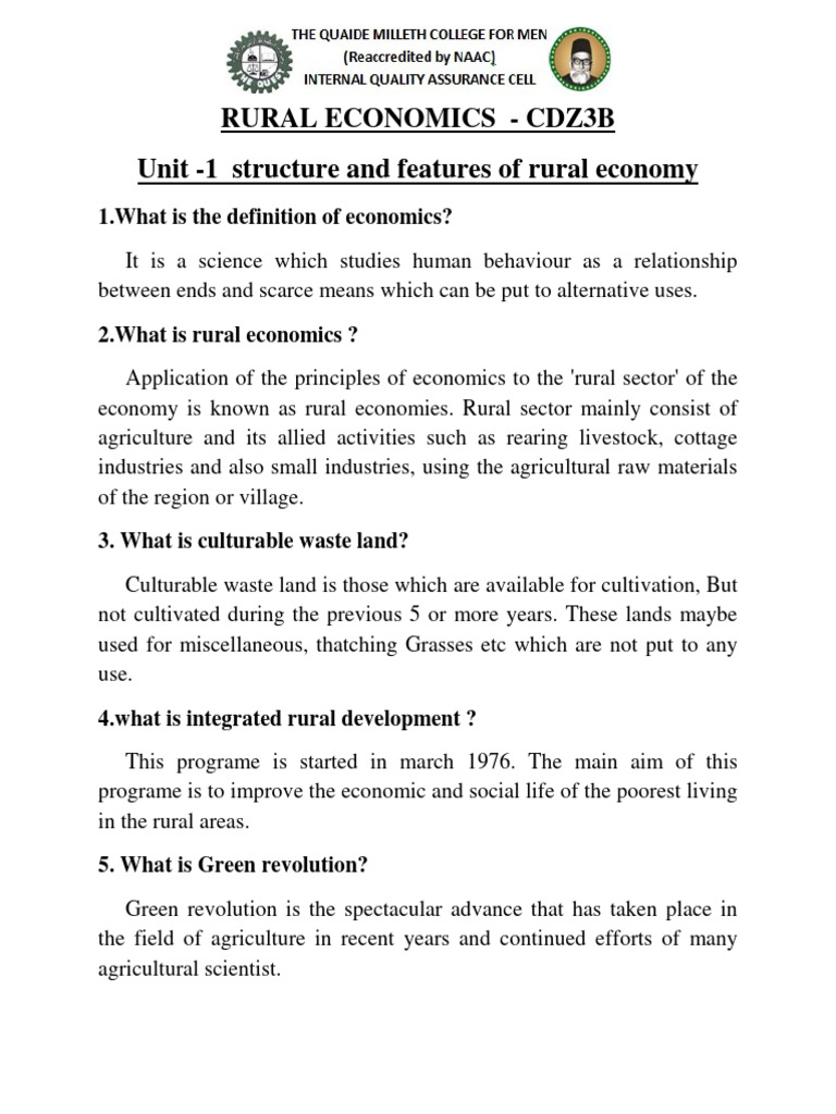 Rural Economics | PDF