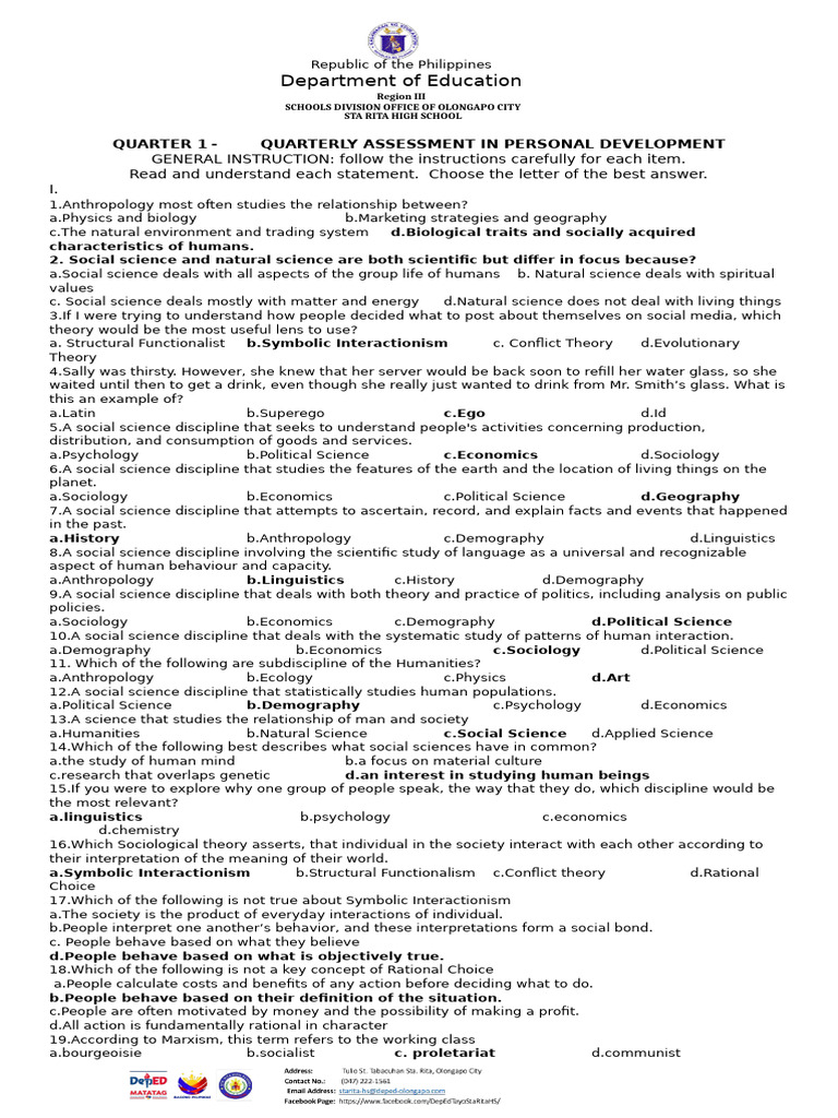 Diss - Senior High Exams | PDF