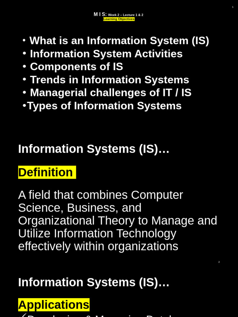 Lec 2- Introduction to Is | PDF Lec 2- Introduction to Is | PDF