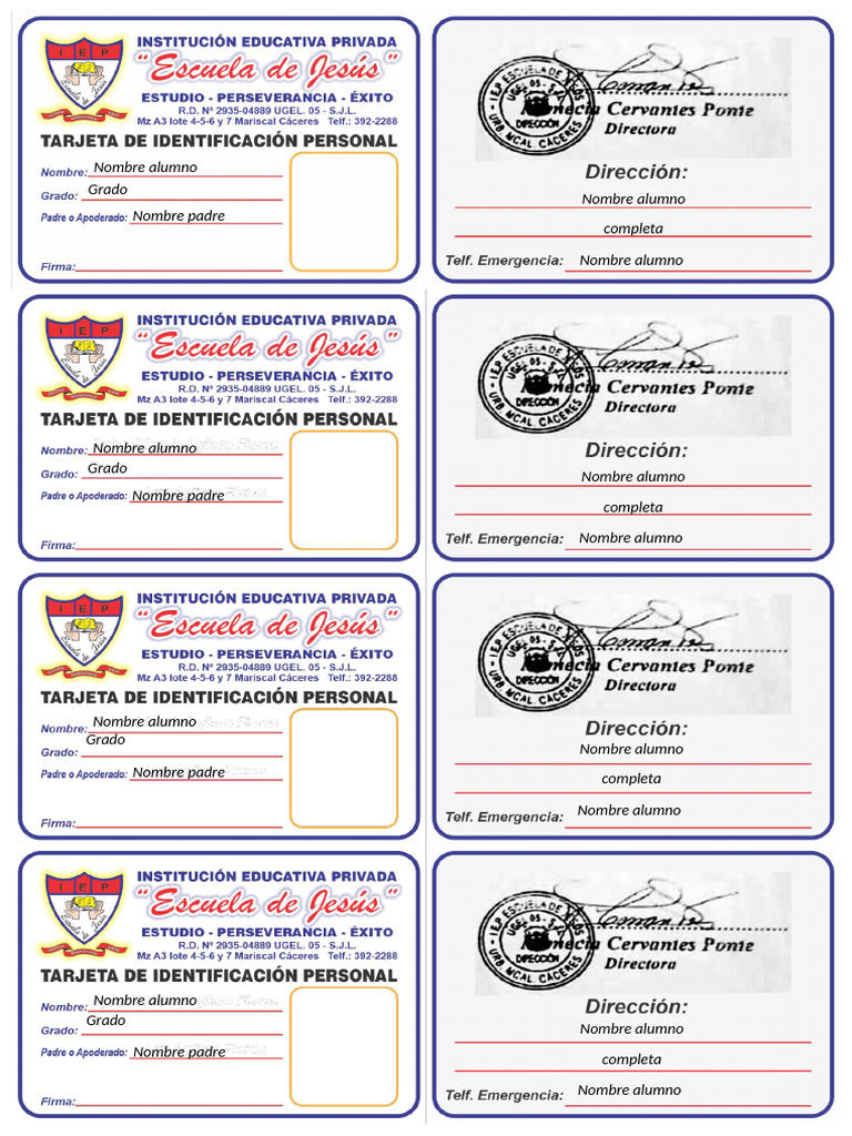carnet - colegio paseo | PDF