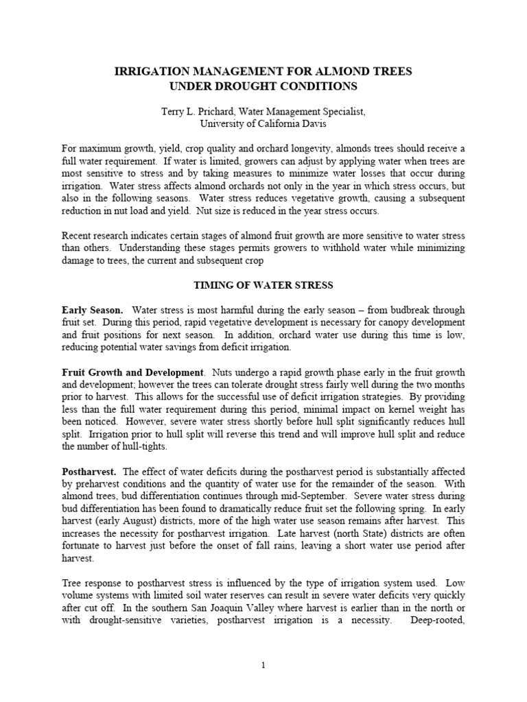 Re Almond Deficit Irrigation 35491 | PDF | Irrigation | Agriculture