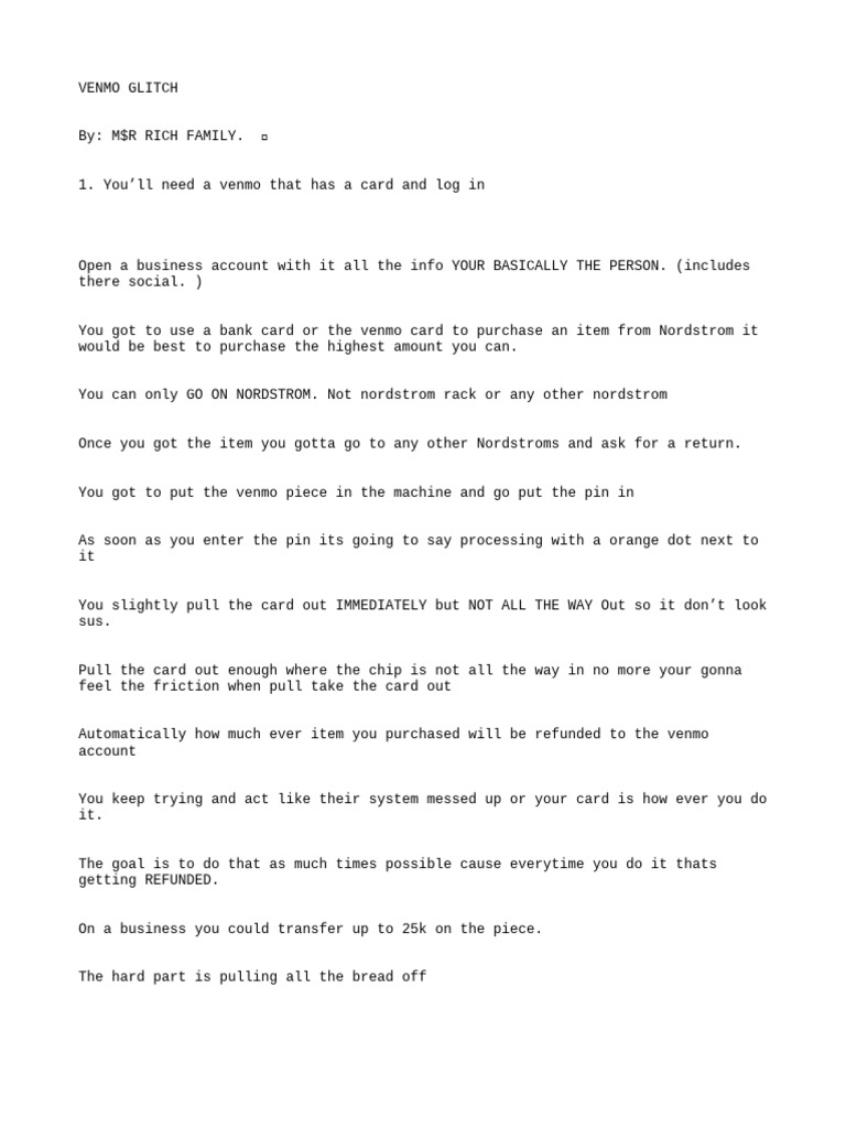 Venmo Glitch | PDF